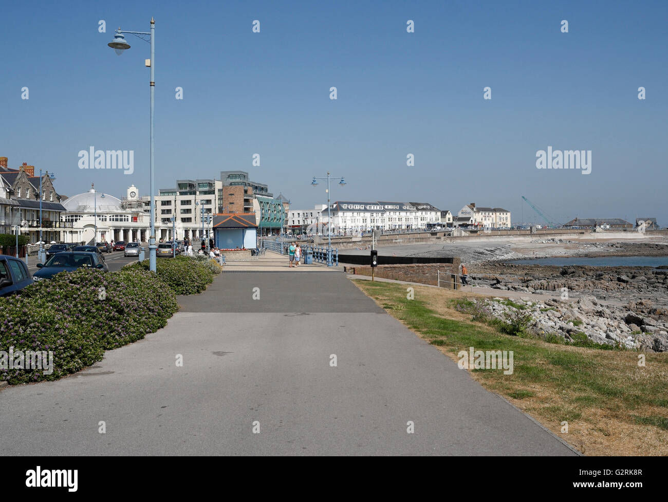 Scenic seafront Promenade at Porthcawl Wales UK, Welsh coast coastal ...