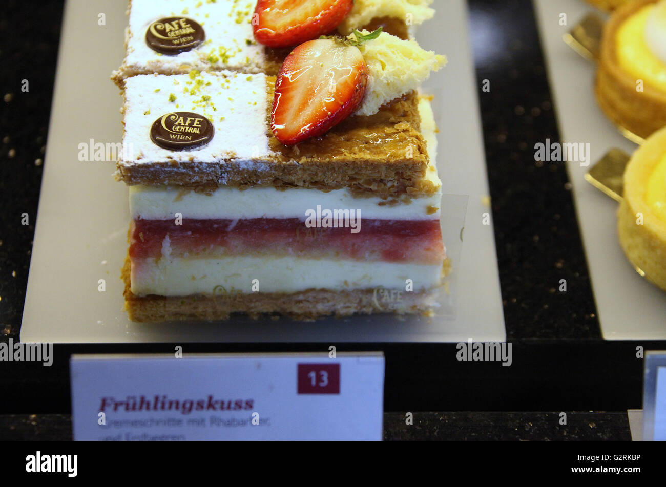 Cakes on display at Cafe Central in Vienna Stock Photo - Alamy