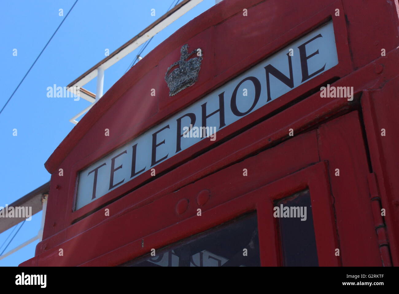 European Telephone booth on Queen Mary Stock Photo - Alamy