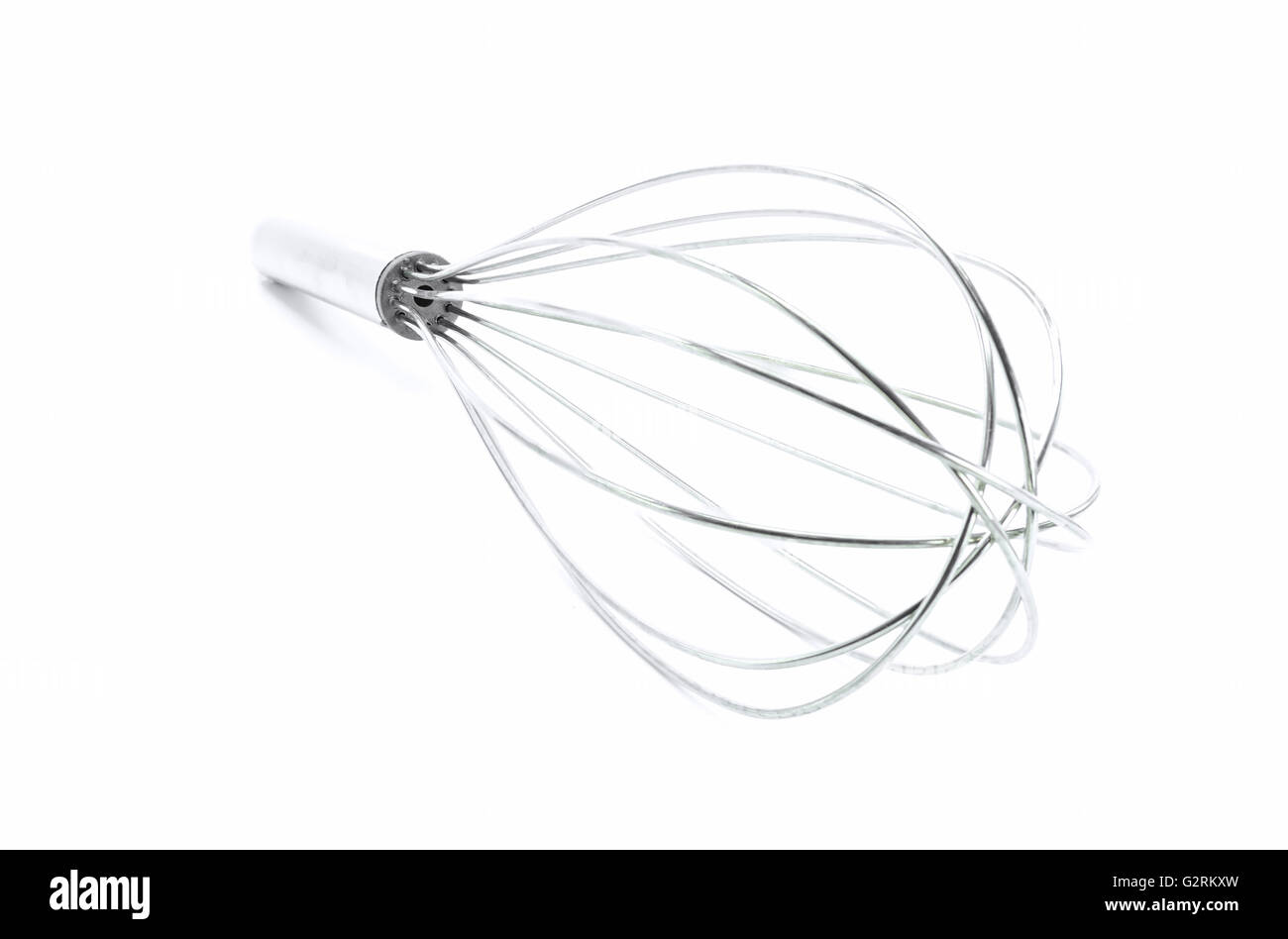 Stainless steel whisk isolated on white background Stock Photo - Alamy