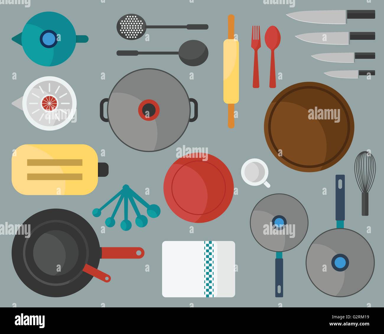 Kitchen flat illustration hi-res stock photography and images - Alamy