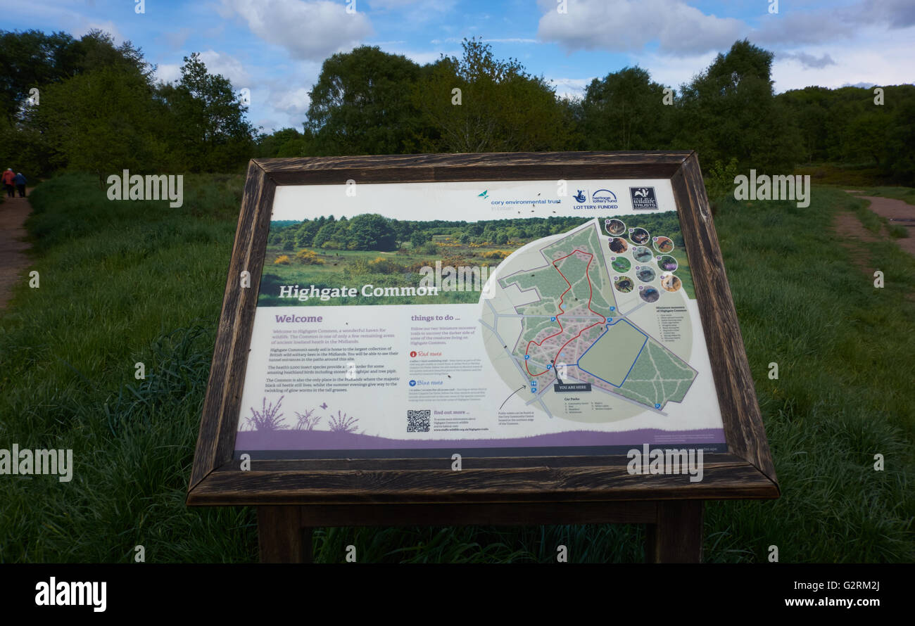 Information board. Highgate Common. Staffordshire Wildlife Trust ...