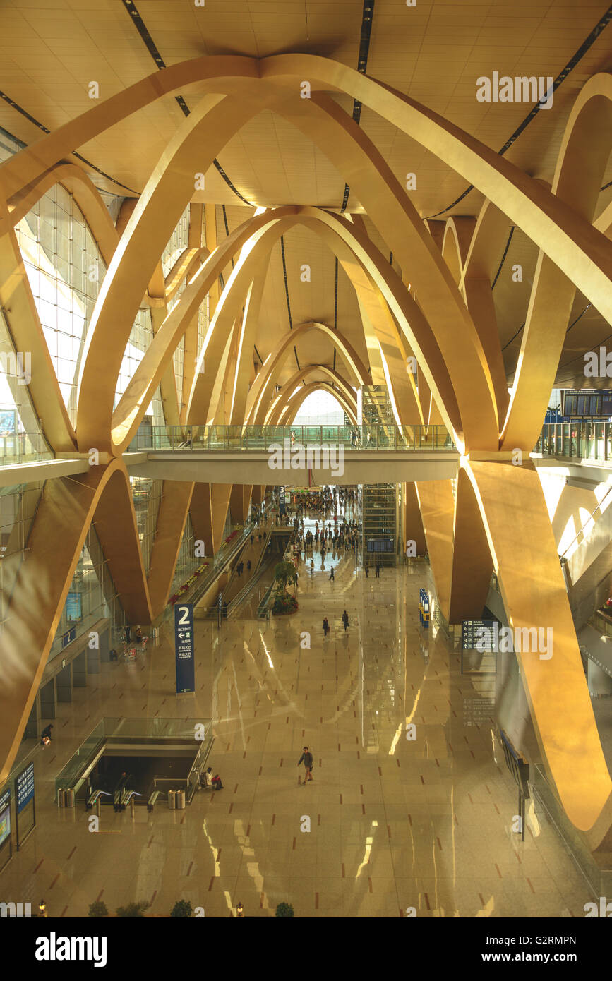 Grand architecture at the Kunming Airport terminal in China Stock Photo ...