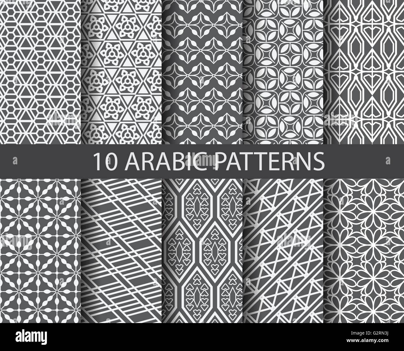 10 different arabic patterns, Pattern Swatches, vector, Endless texture ...