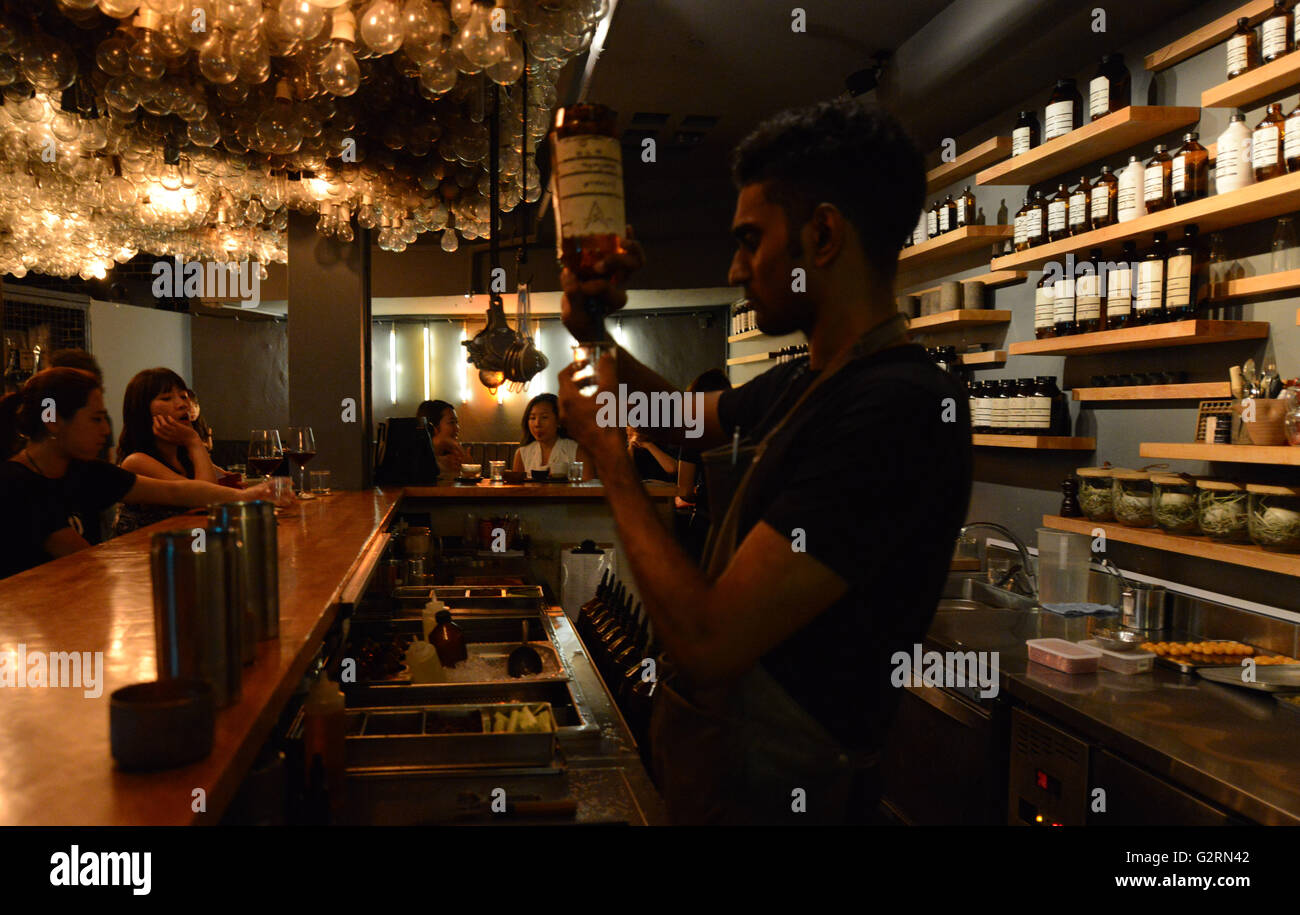 Operation Dagger cocktail bar in Ann Siang hill road, Singapore Stock ...