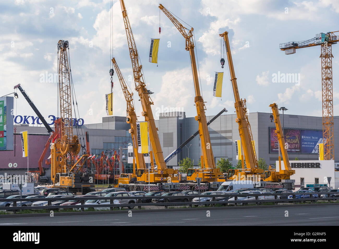 Liebherr technology exhibition, Crocus City, Moscow, Russia Stock Photo ...