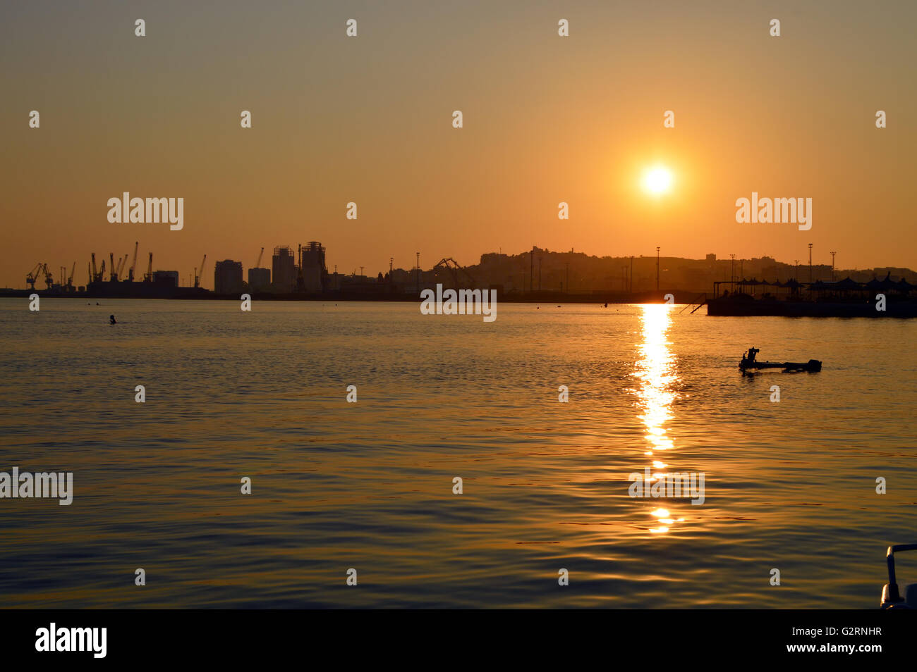 The Port of Durres, Albania on Sunset Stock Photo - Alamy