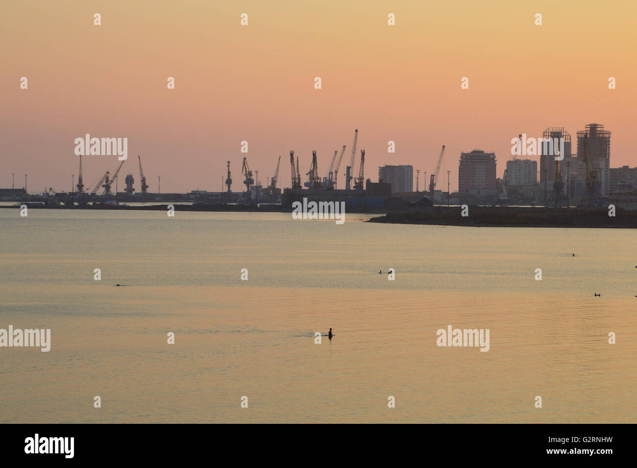 The Port of Durres, Albania on Sunset Stock Photo - Alamy