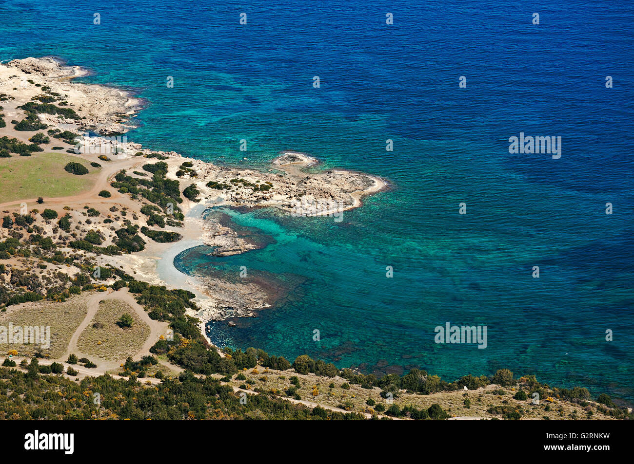 Top view sea and coast of rocks in Cyprus. Sea landscape Stock Photo ...