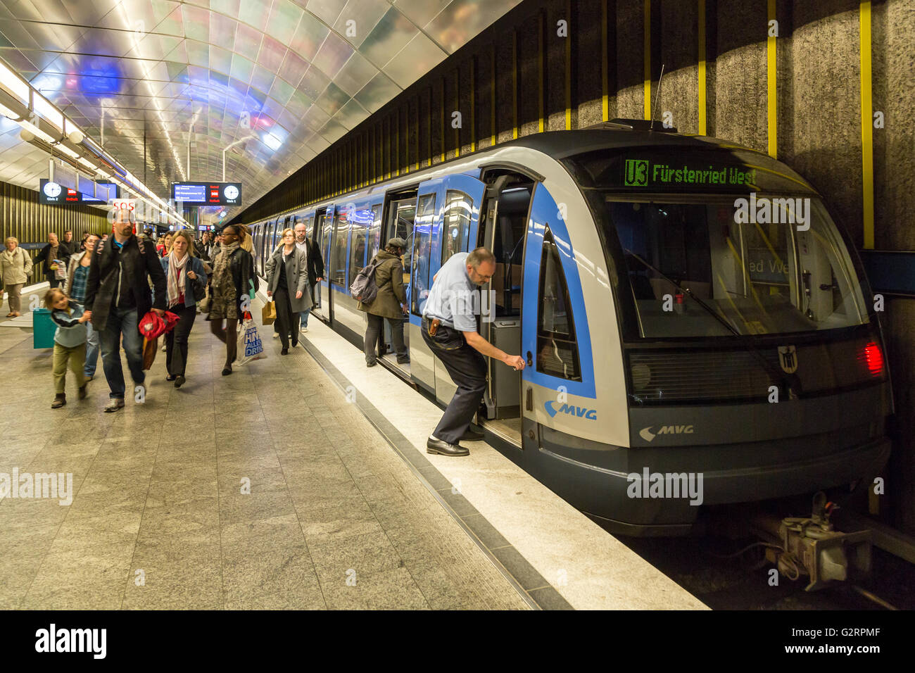 Muenchen, Germany, Underground Station Fuerstenried West Stock Photo ...