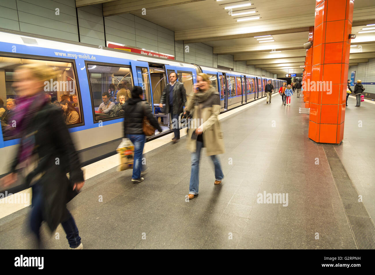 Muenchen, Germany, Underground Station Giselastrasse Stock Photo - Alamy
