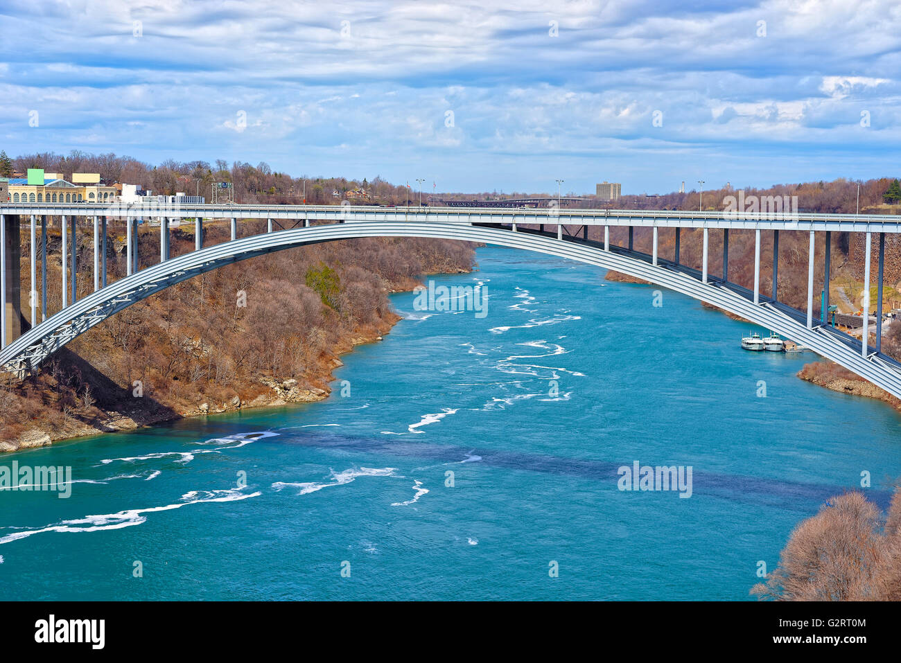 Rainbow Bridge above Niagara River Gorge from American side near ...