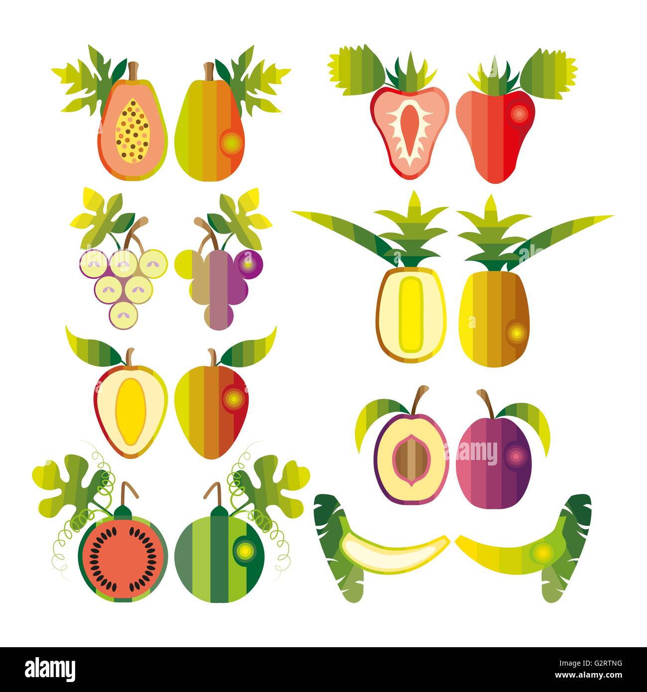 Illustration set of fruit Stock Vector Image & Art - Alamy