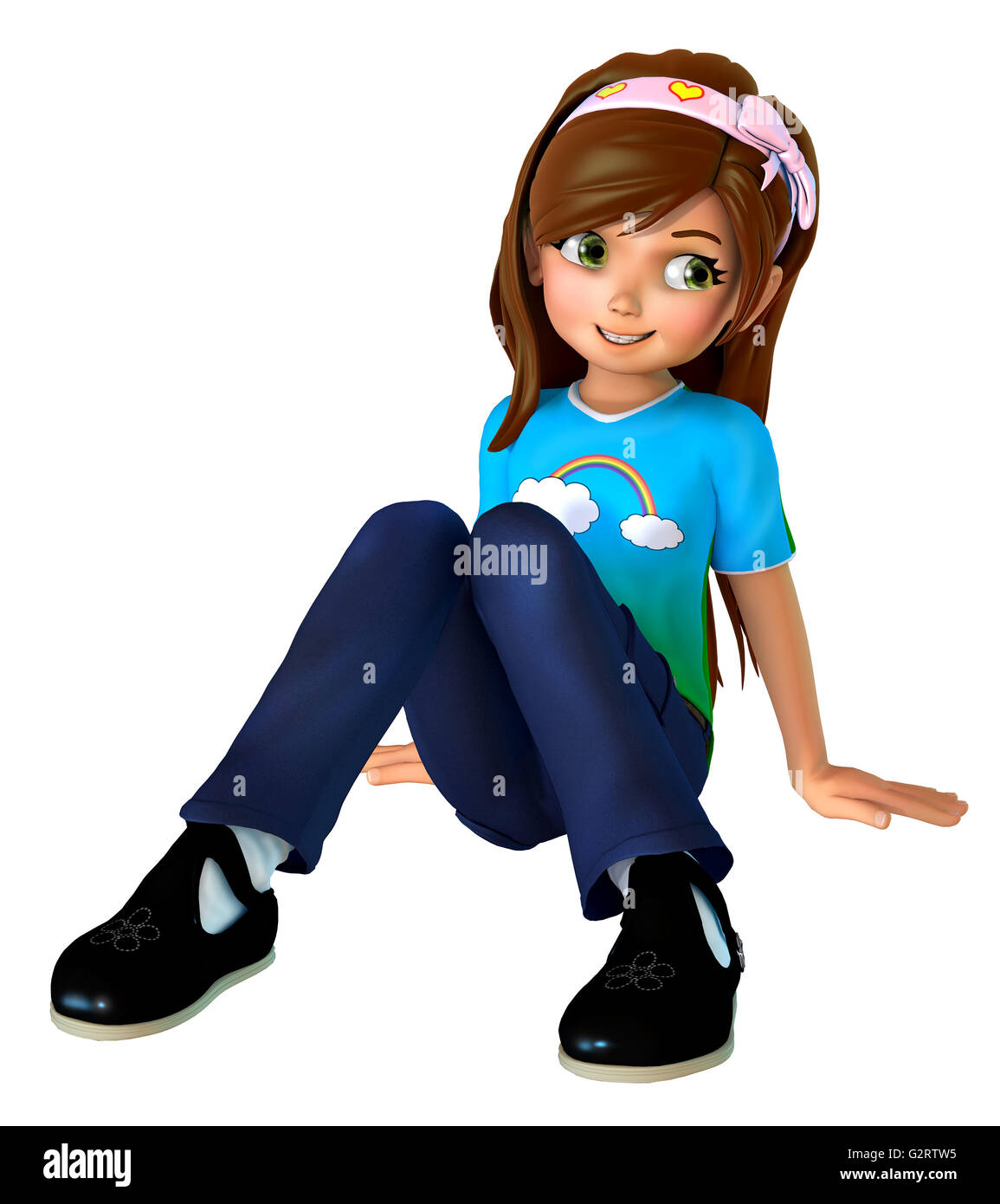 Cute girl cartoon Cut Out Stock Images & Pictures - Alamy