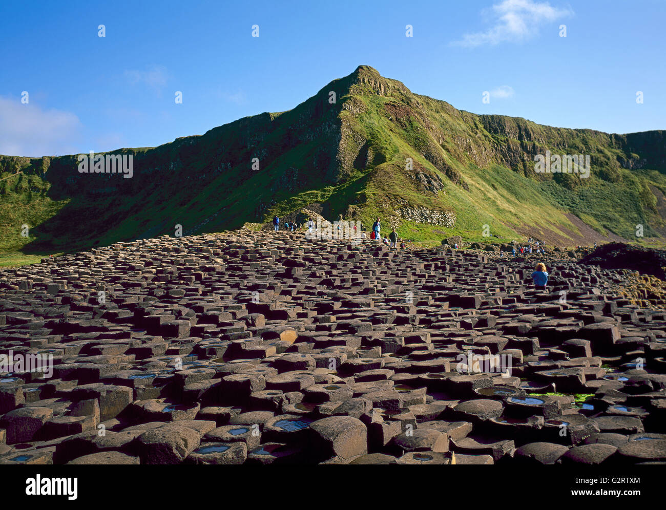 Giant's Causeway, interlocking basalt columns as a result of volcanic ...