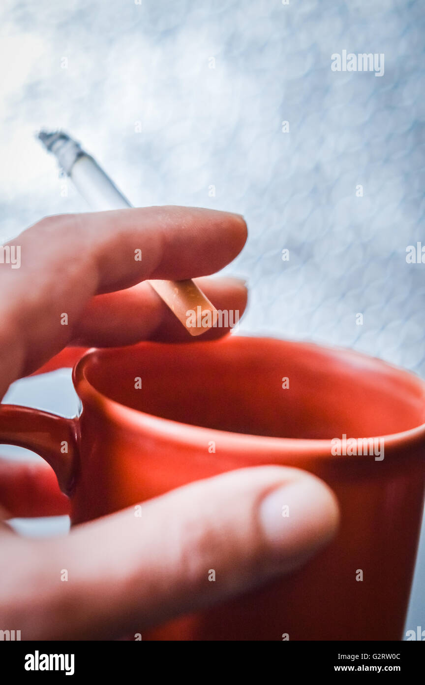 hand, coffee and cigarette Stock Photo - Alamy