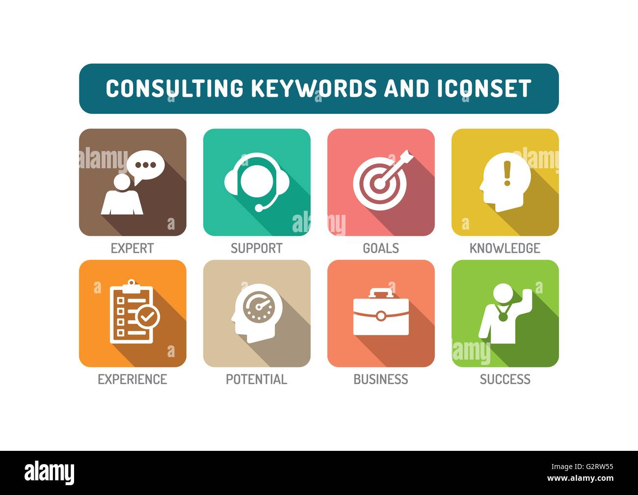Consulting Flat Icon Set Stock Vector Image & Art - Alamy
