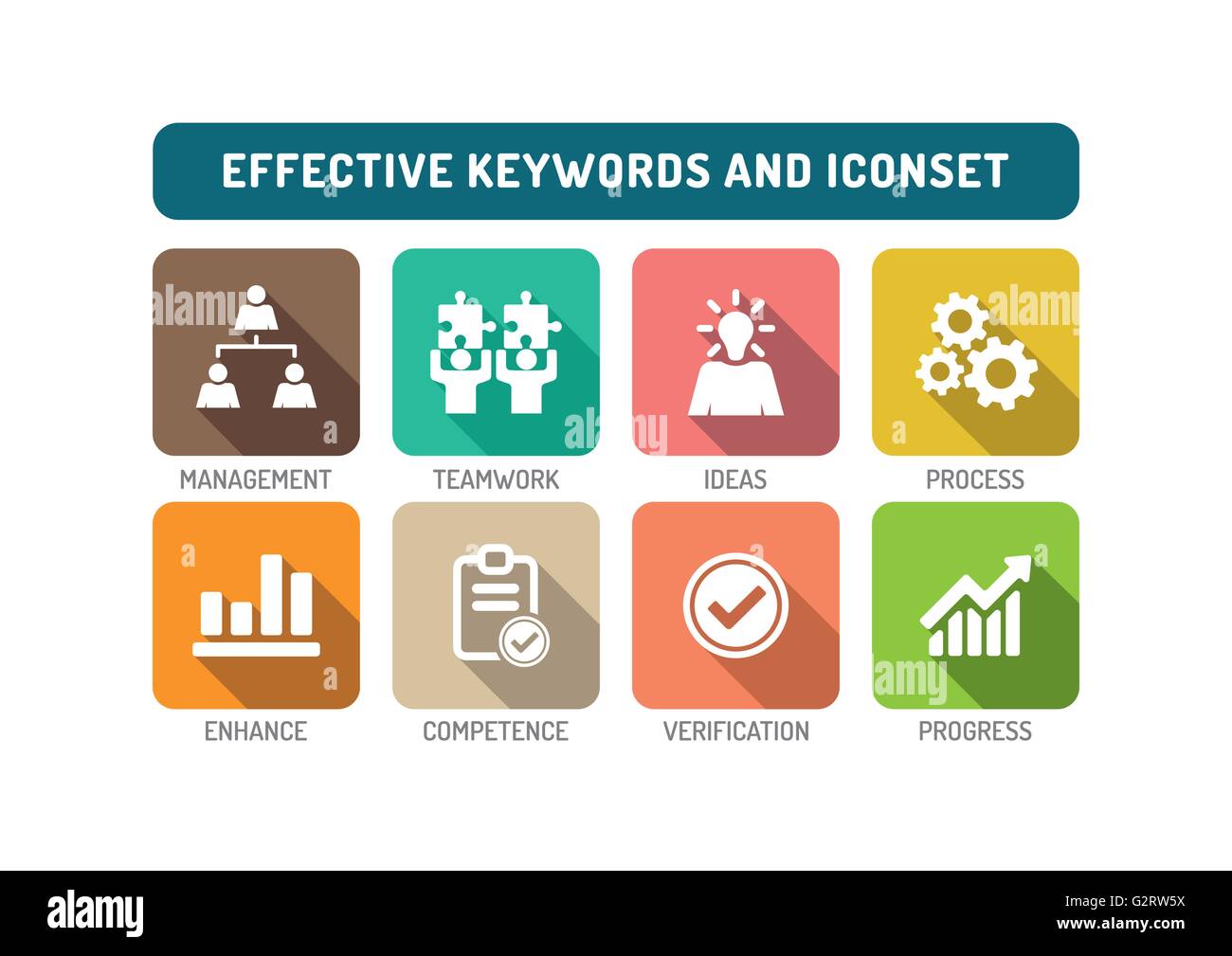 Effective Flat Icon Set Stock Vector Image & Art - Alamy