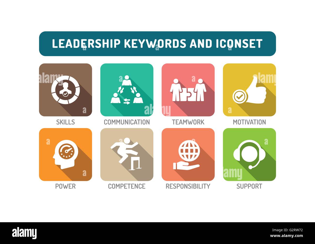 Leadership Flat Icon Set Stock Vector Image & Art - Alamy