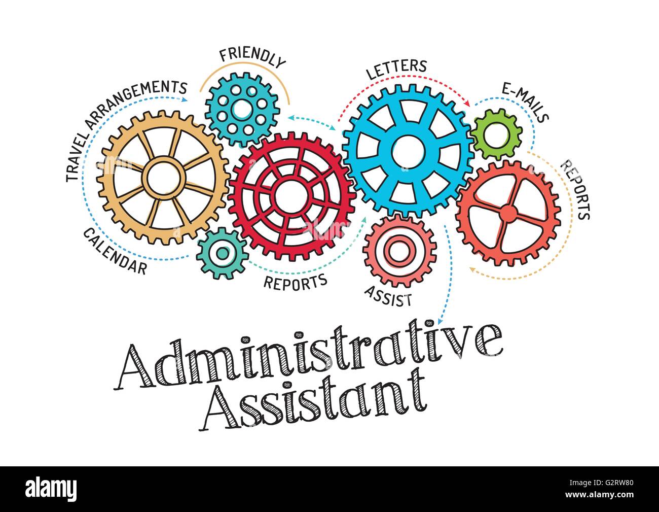 Gears and Administrative Assistant Mechanism Stock Vector Image & Art ...