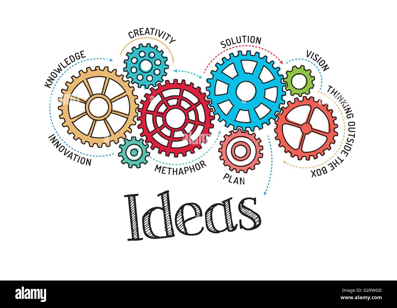 Gears and Ideas Mechanism Stock Vector Image & Art - Alamy