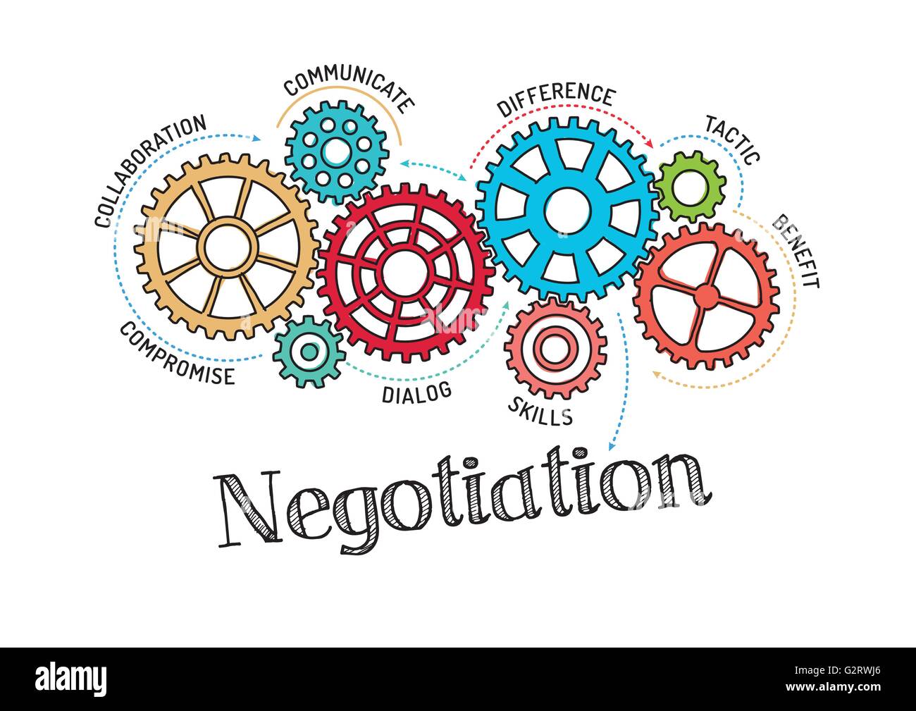Gears and Negotiation Mechanism Stock Vector Image & Art - Alamy