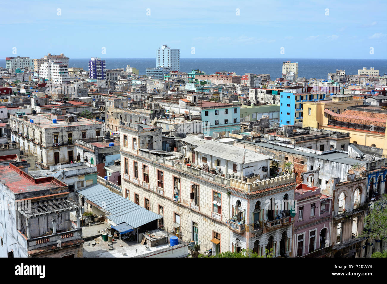 Cityscape view of Central Havana rooftops from Hotel Parque Central ...