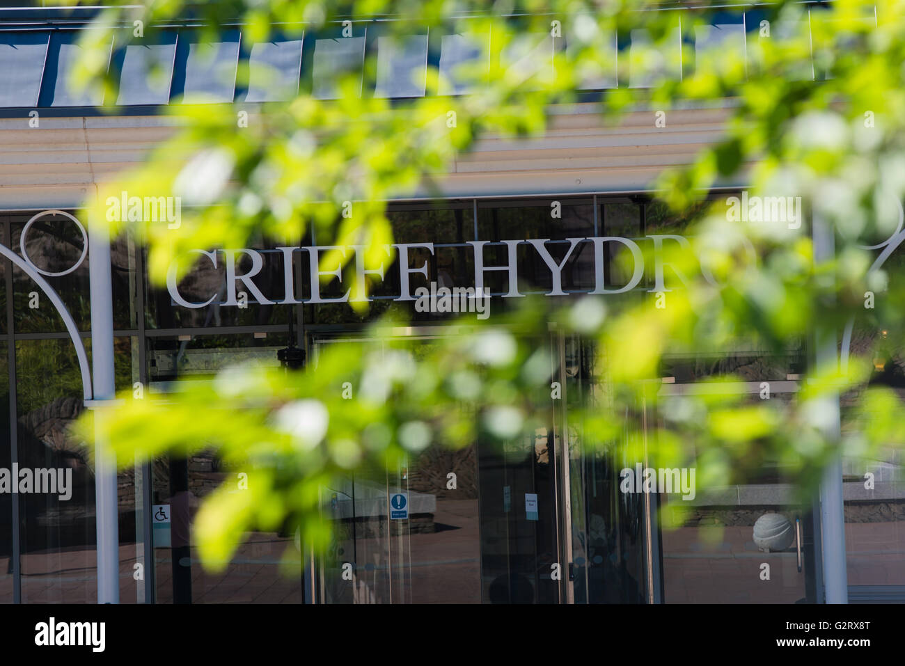 Crieff Hydro sign outside main entrance Stock Photo - Alamy