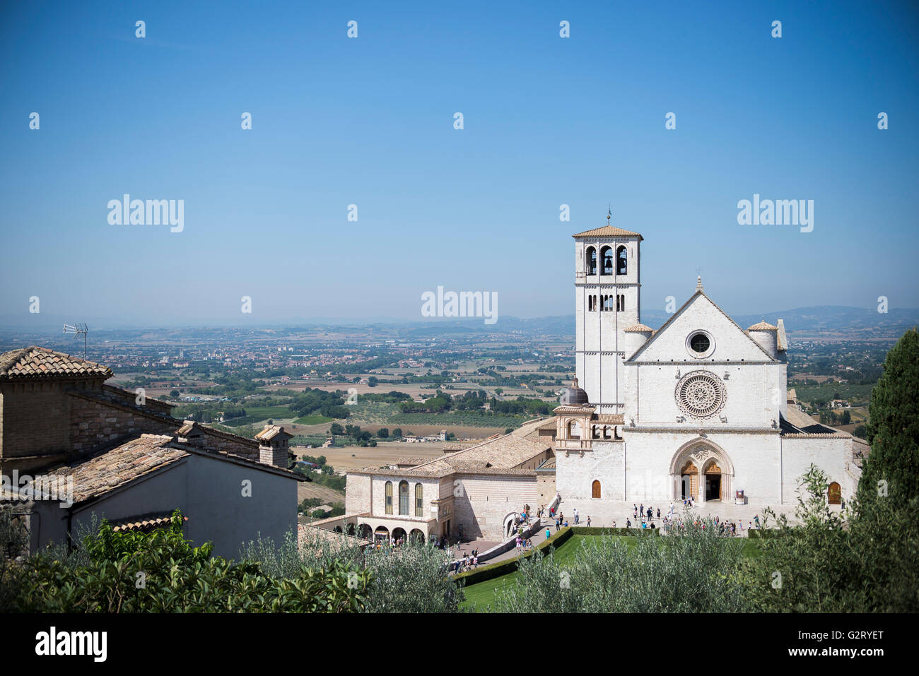 The beautiful Assisi landscape and the Basilica of Saint Francis of ...