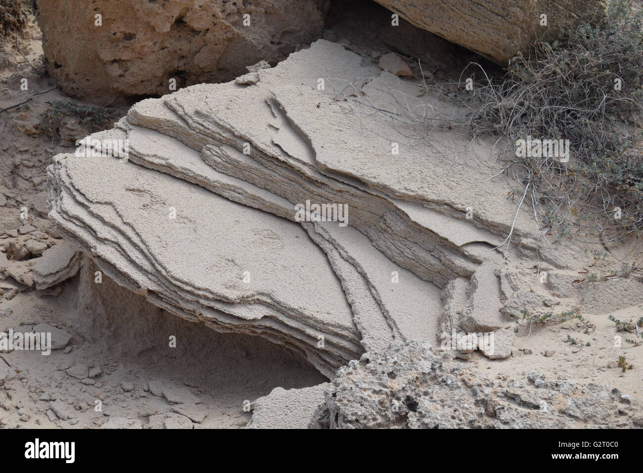 High angle view of layers of eroded rock Stock Photo - Alamy