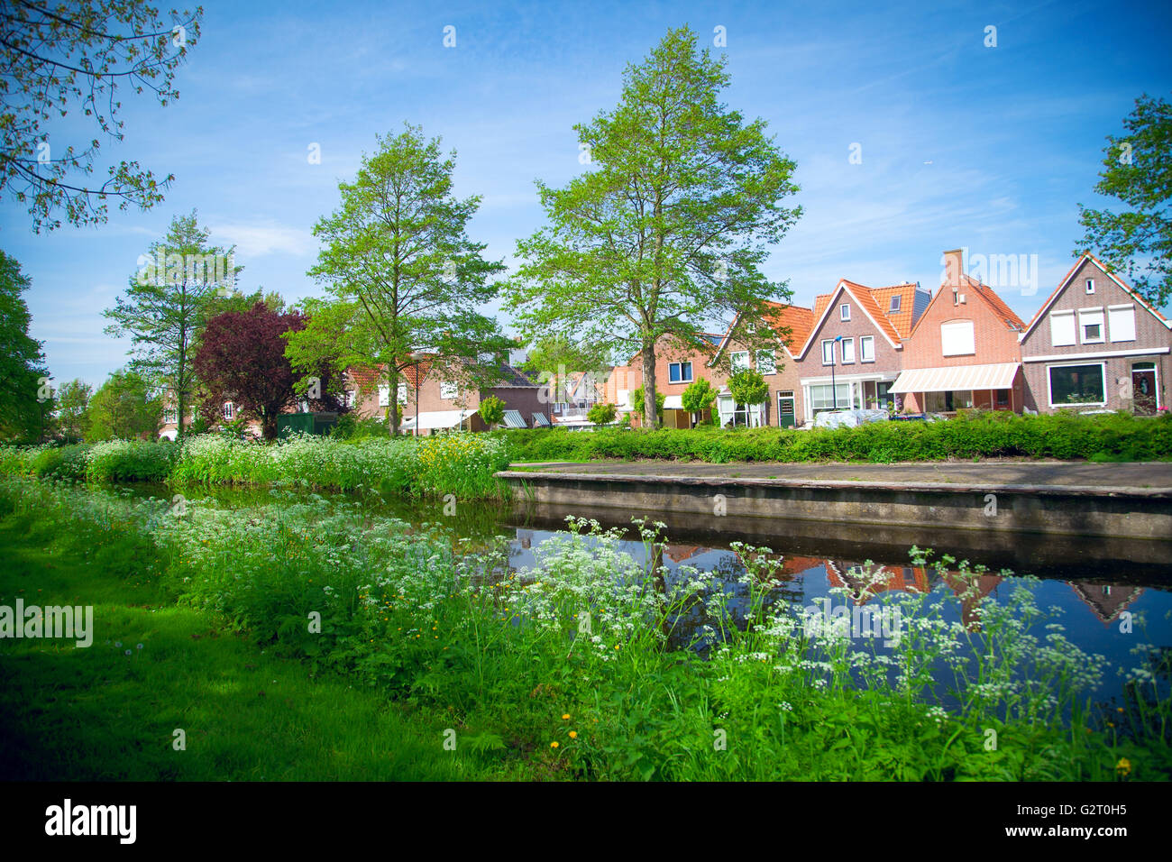 fishing village of Volendam in Holland in the summer by the sea Stock ...