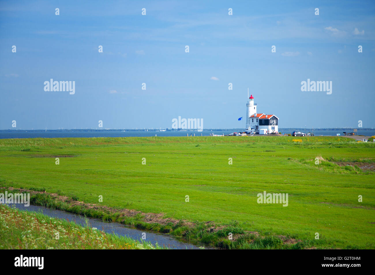 lighthouse in Marken is on the coast of the Sea in Europe Stock Photo ...