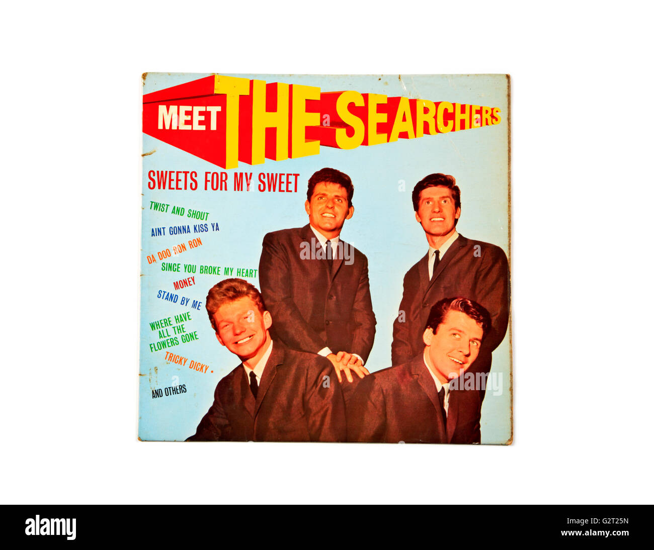 Meet The Searchers long playing record album cover Stock Photo - Alamy