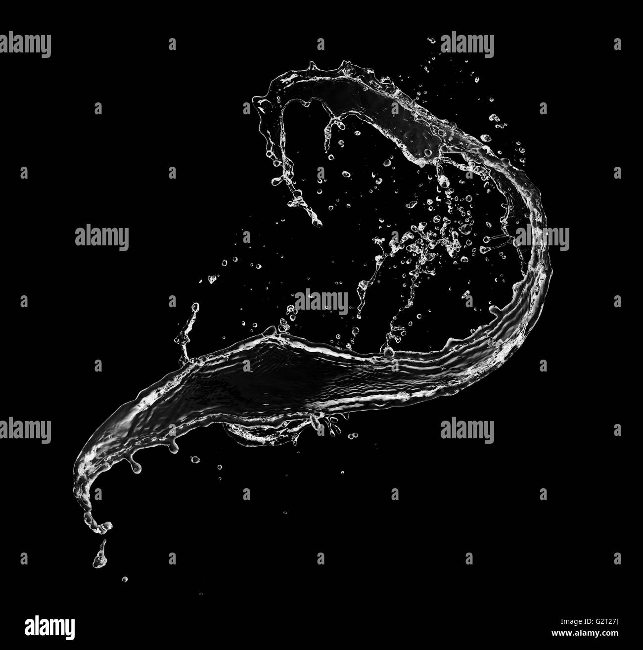 Water splash isolated on black background Stock Photo - Alamy