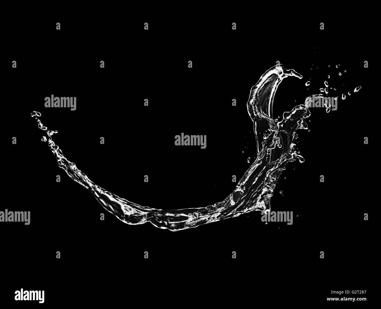 Water splash isolated on black background Stock Photo - Alamy
