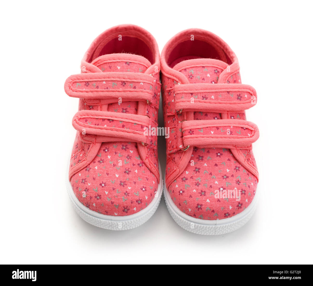 Pink shoes for girls on white background Stock Photo - Alamy