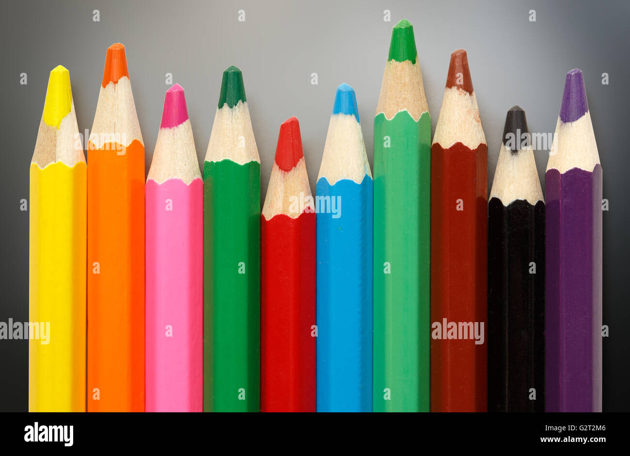 Palette of colorful pencils for children closeup Stock Photo - Alamy