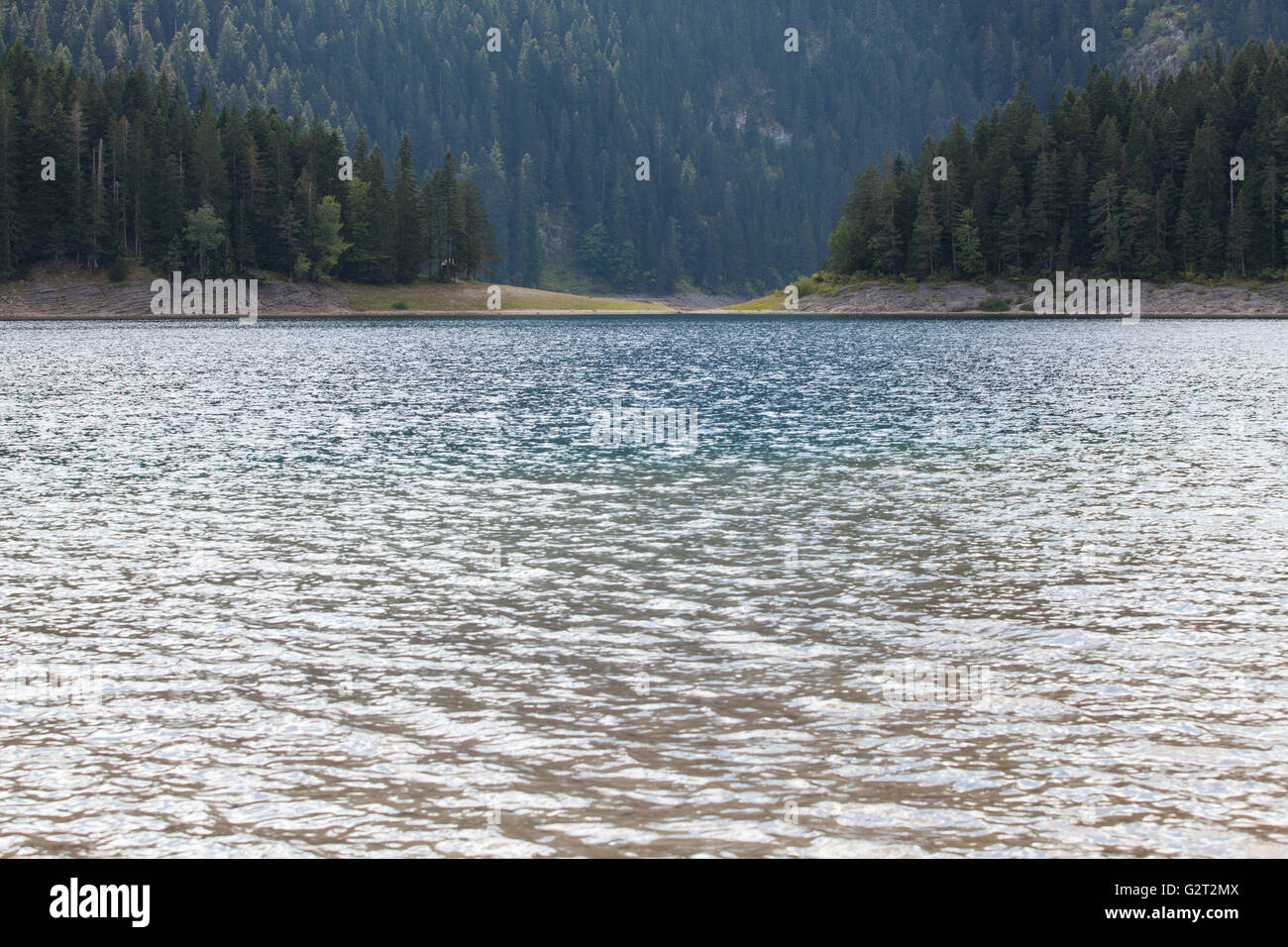 Beautiful mystical Black Lake, Durmitor National Park. Montenegro Stock ...