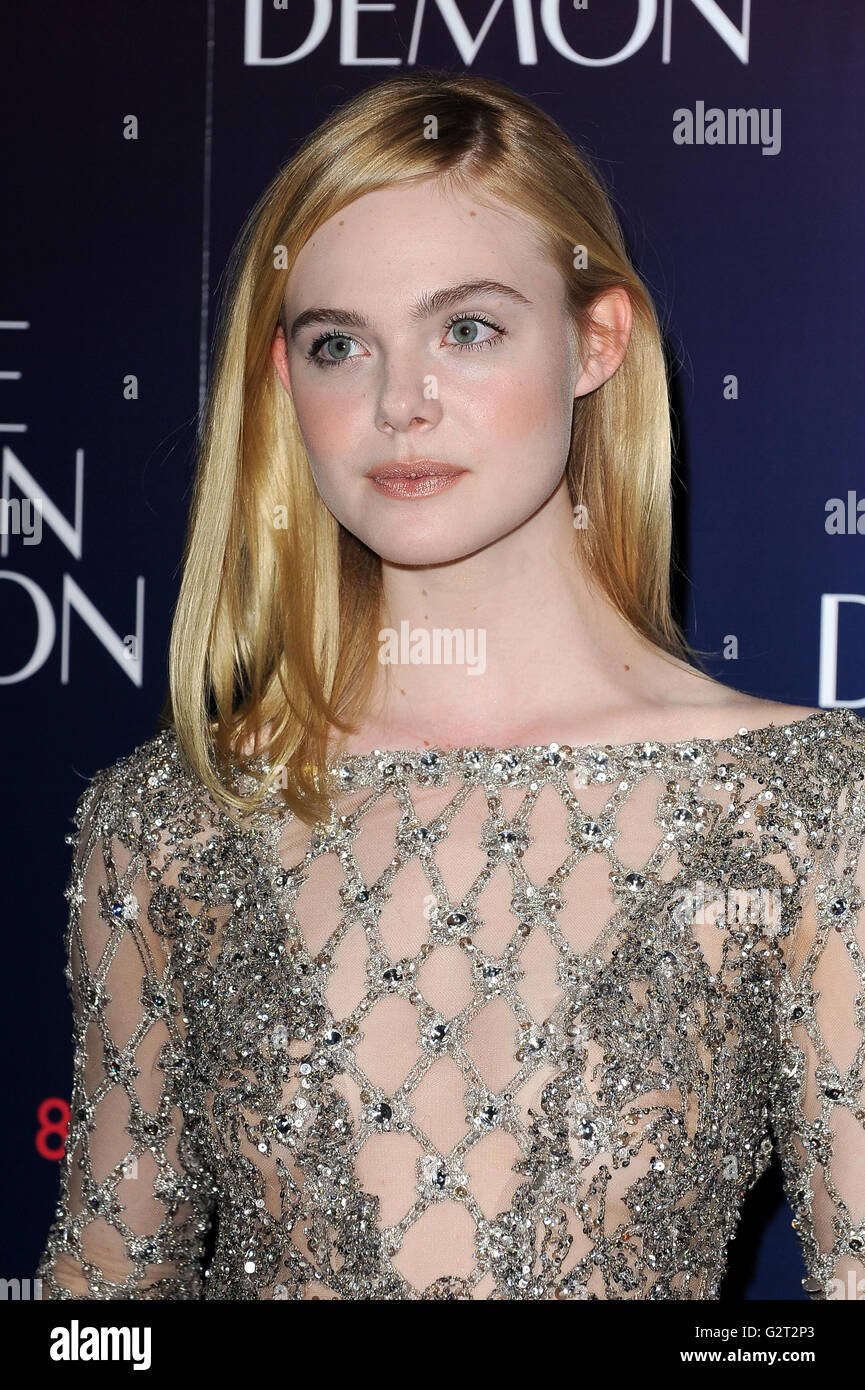 American actress Elle Fanning attends the UK Premiere of The Neon Demon ...