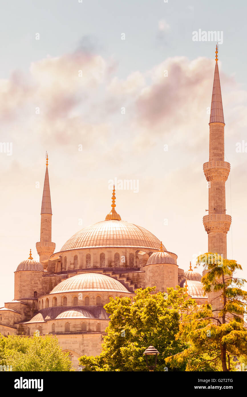 Blue mosque of Istanbul or The Sultan Ahmed Mosque, famous religious ...