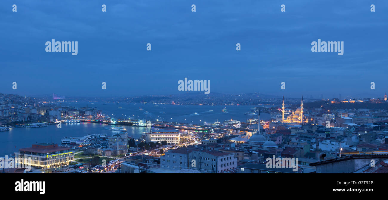 Istanbul cityscape at night, Turkey Stock Photo - Alamy