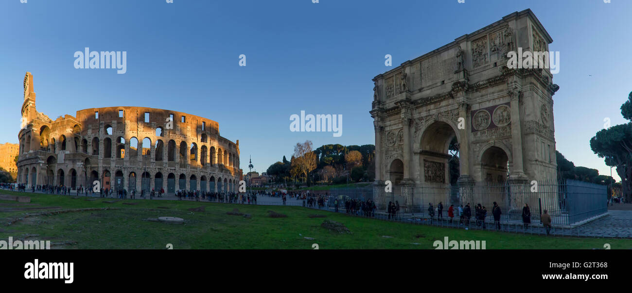 colosseum roman ruins rome arc Stock Photo - Alamy