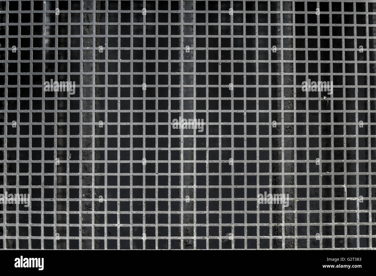 Iron grid with quadrangular pattern symbolizing a wall, border or fence ...