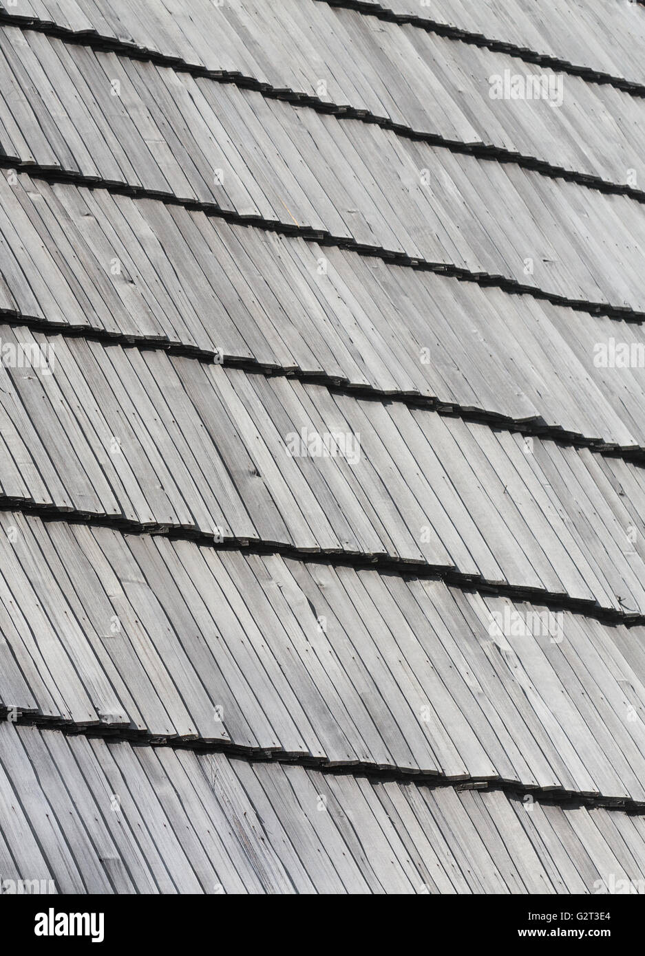 vertical side view of a rustic roof made out of planks of wood Stock ...