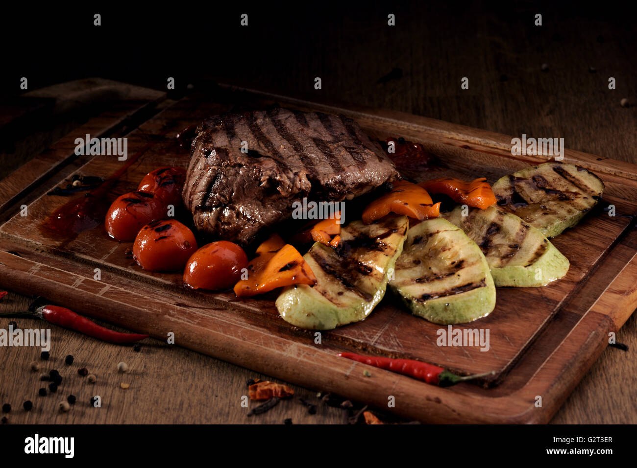Grilled marble beef steak Stock Photo - Alamy