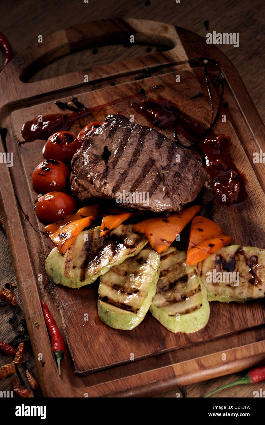 Grilled marble beef steak Stock Photo - Alamy