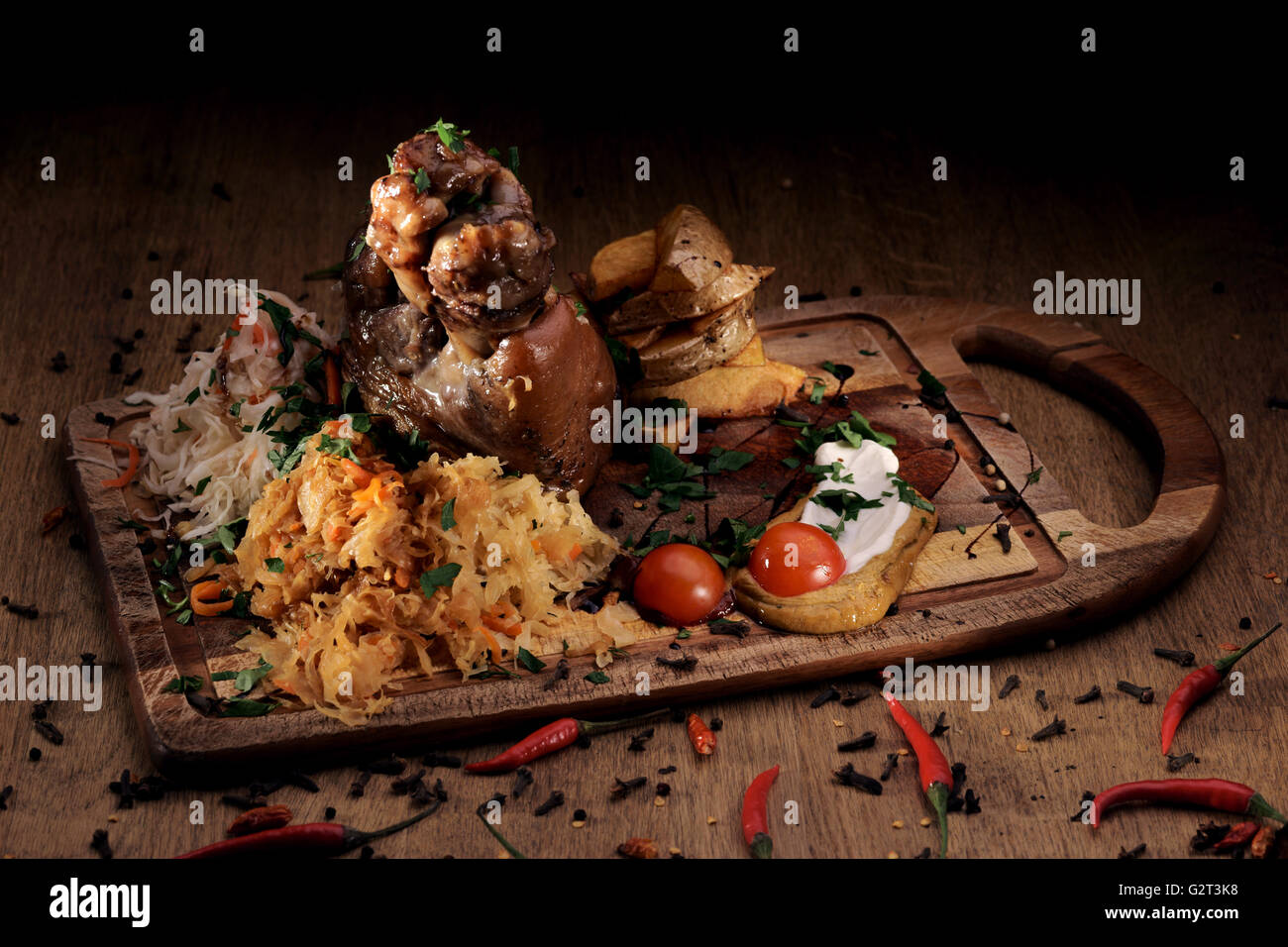 Grilled pork knuckle Stock Photo - Alamy