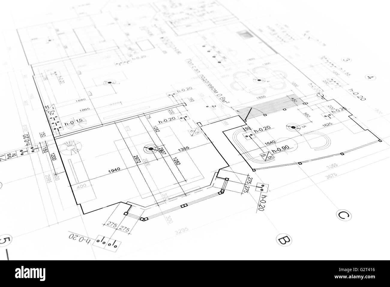 Architectural background with technical drawings. Blueprints series ...