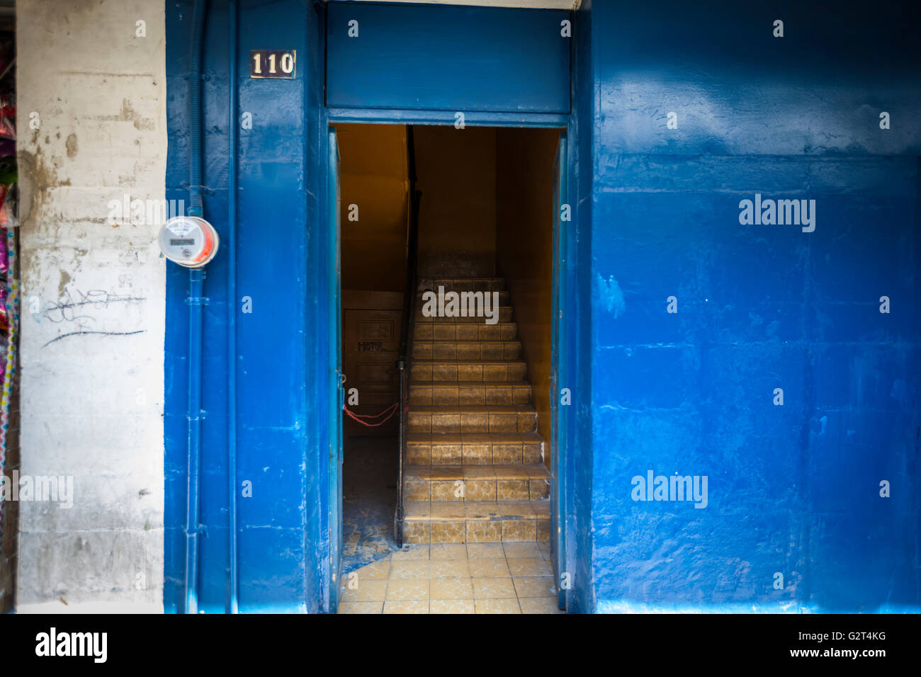 Blue wall in the streets of Guadalajara, Jalisco Mexico Stock Photo - Alamy