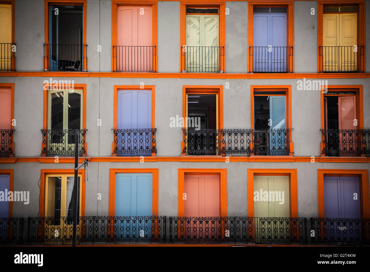 Abstract colorful windows on the streets of Guadalajara, Jalisco ...